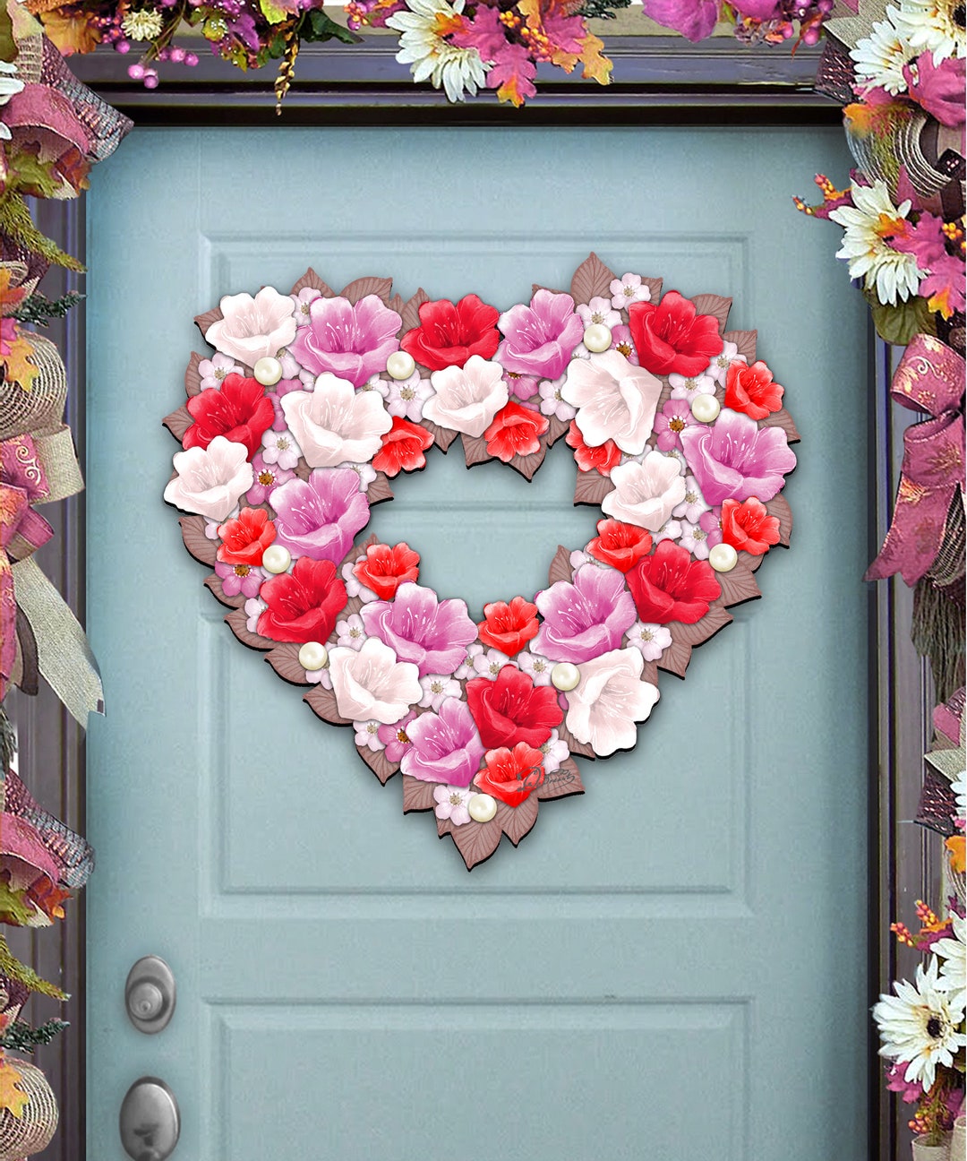 Valentines Day Door Decor, Valentines Wreath for Front Door Heart ...