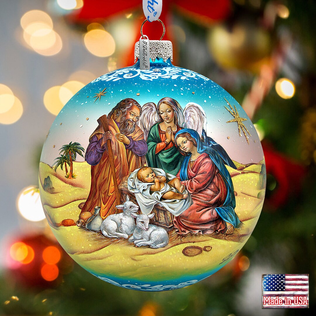Story of the Nativity Limited Edition 5-inch Mercury Glass Ball ...