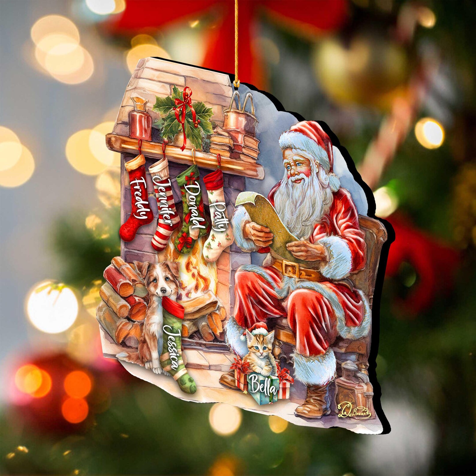Personalized Santa's List Family Member Names Ornaments - Christmas ...