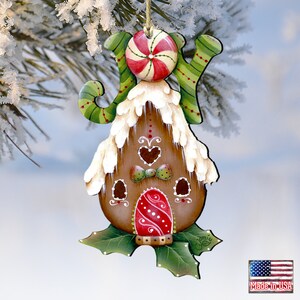 Christmas Ornaments Joy Gingerbread House Tree Ornament - Etsy