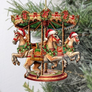 Christmas Carousel Ornament - Easter Spring Handcrafted Christmas Tree ...