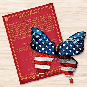 Patriotic USA Flag Butterfly Ornament - 4th of July Decoration ...