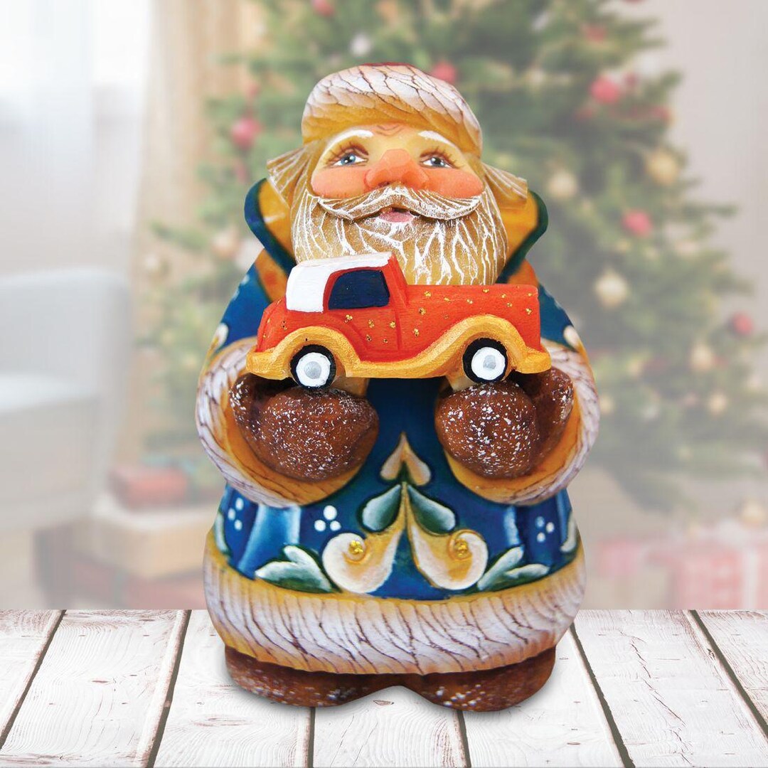 Mini Car Racer Santa Christmas Figurine Hand-painted Collectible by G ...