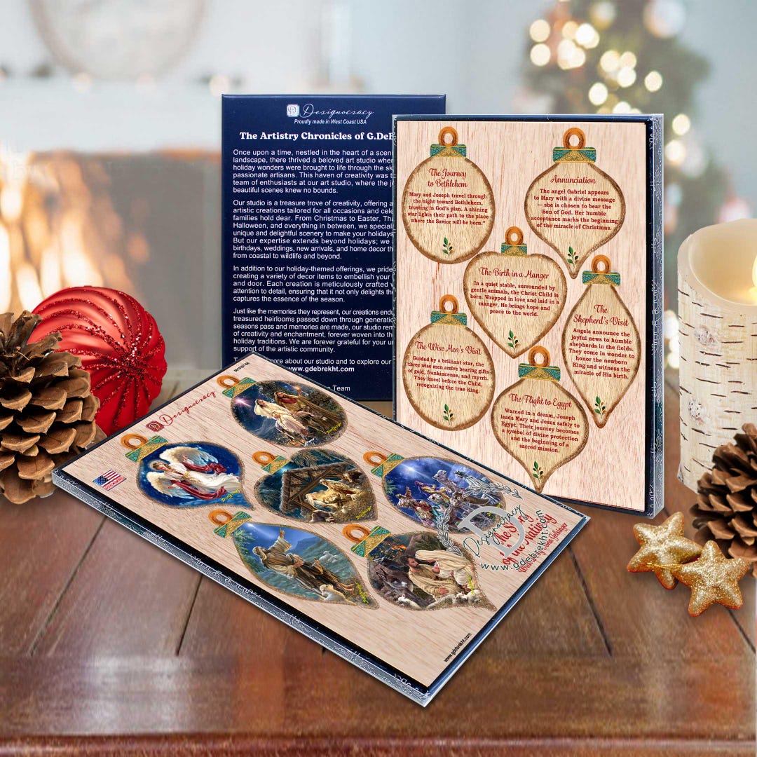 Handcrafted Nativity Story Christmas Ornaments Set – Dona Gelsinger Art ...