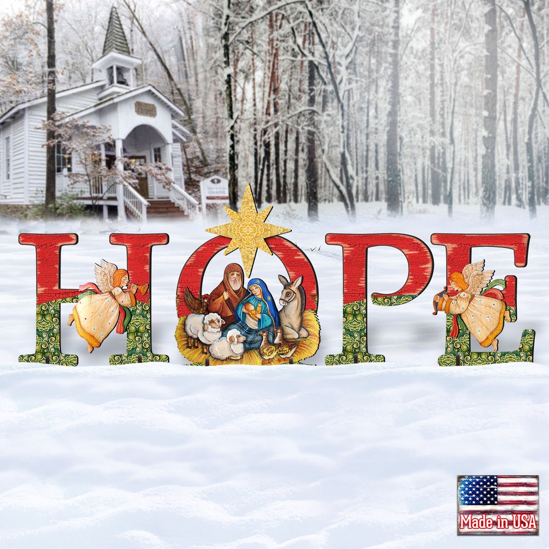 Hope Outdoor 4-piece Nativity Scenery Decor Set - Free-standing ...