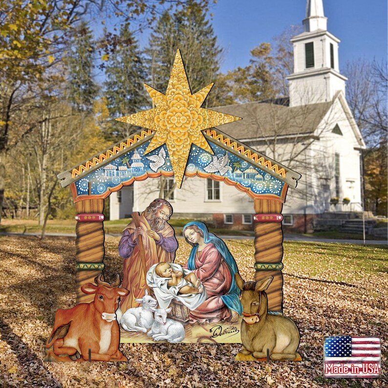 Outdoor Nativity Multi Parts for Garden Yard and Lawn Decor, Wooden ...