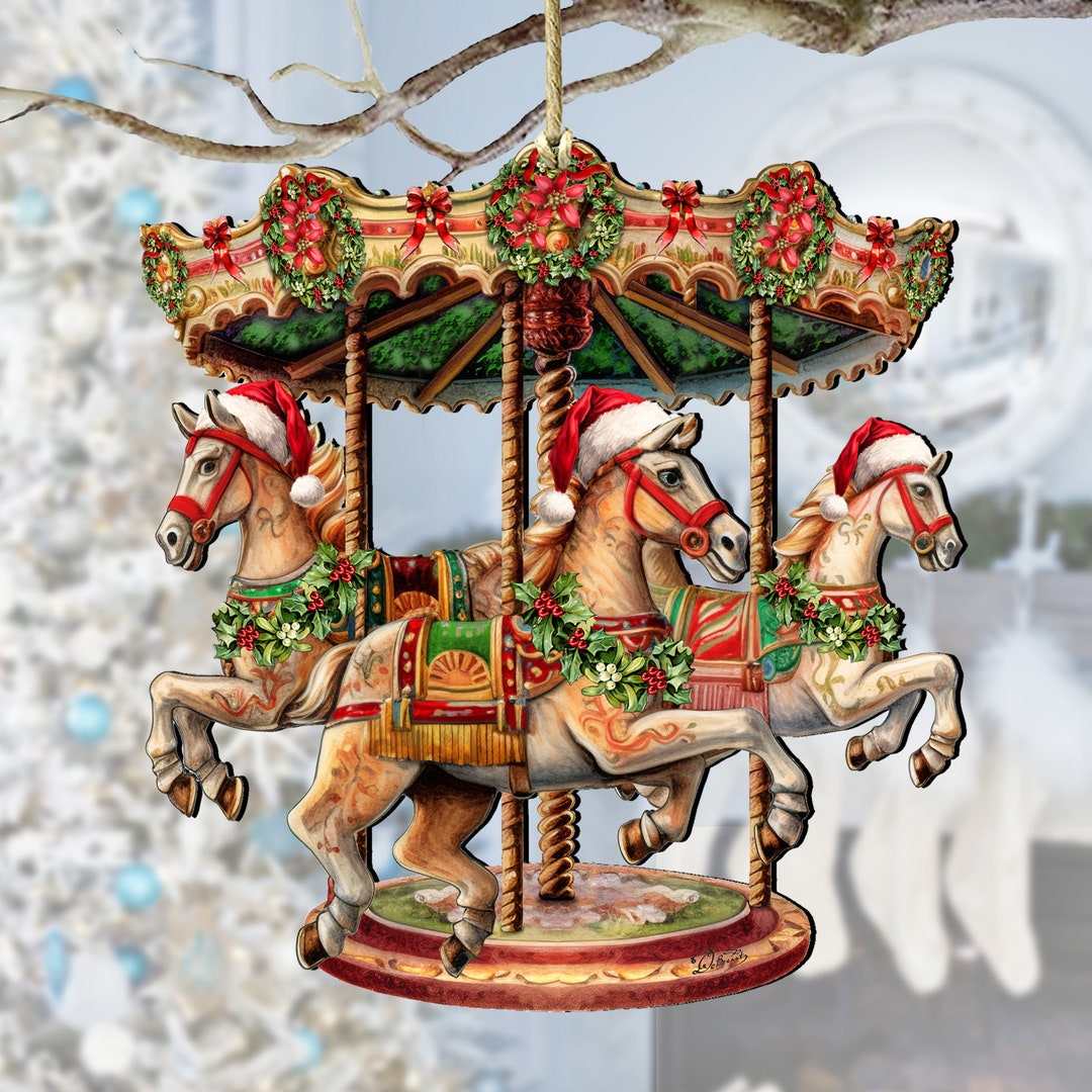 Christmas Carousel Ornament - Easter Spring Handcrafted Christmas Tree ...