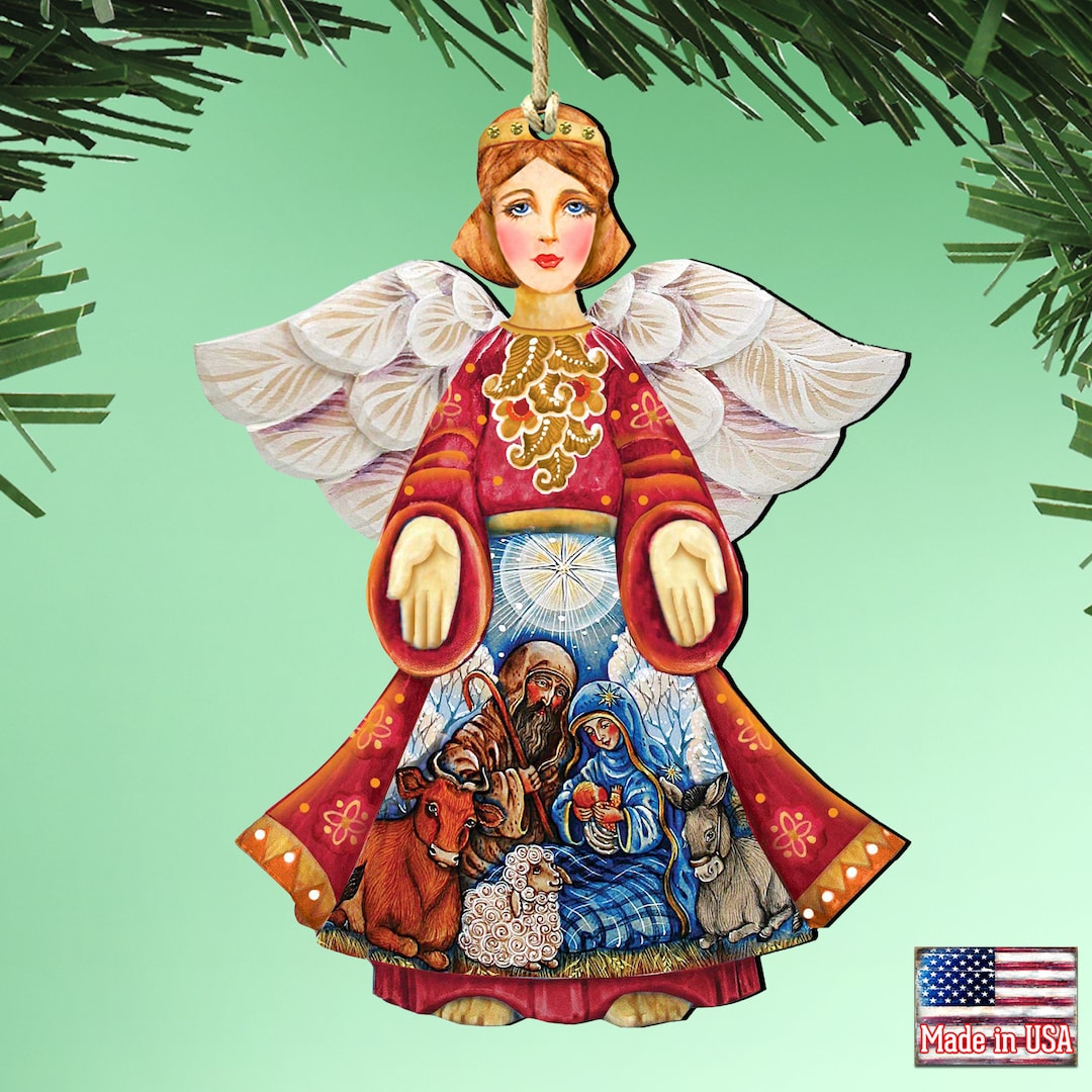Nativity Ornament Christmas Ornaments Nativity Angel Christmas Ornament ...