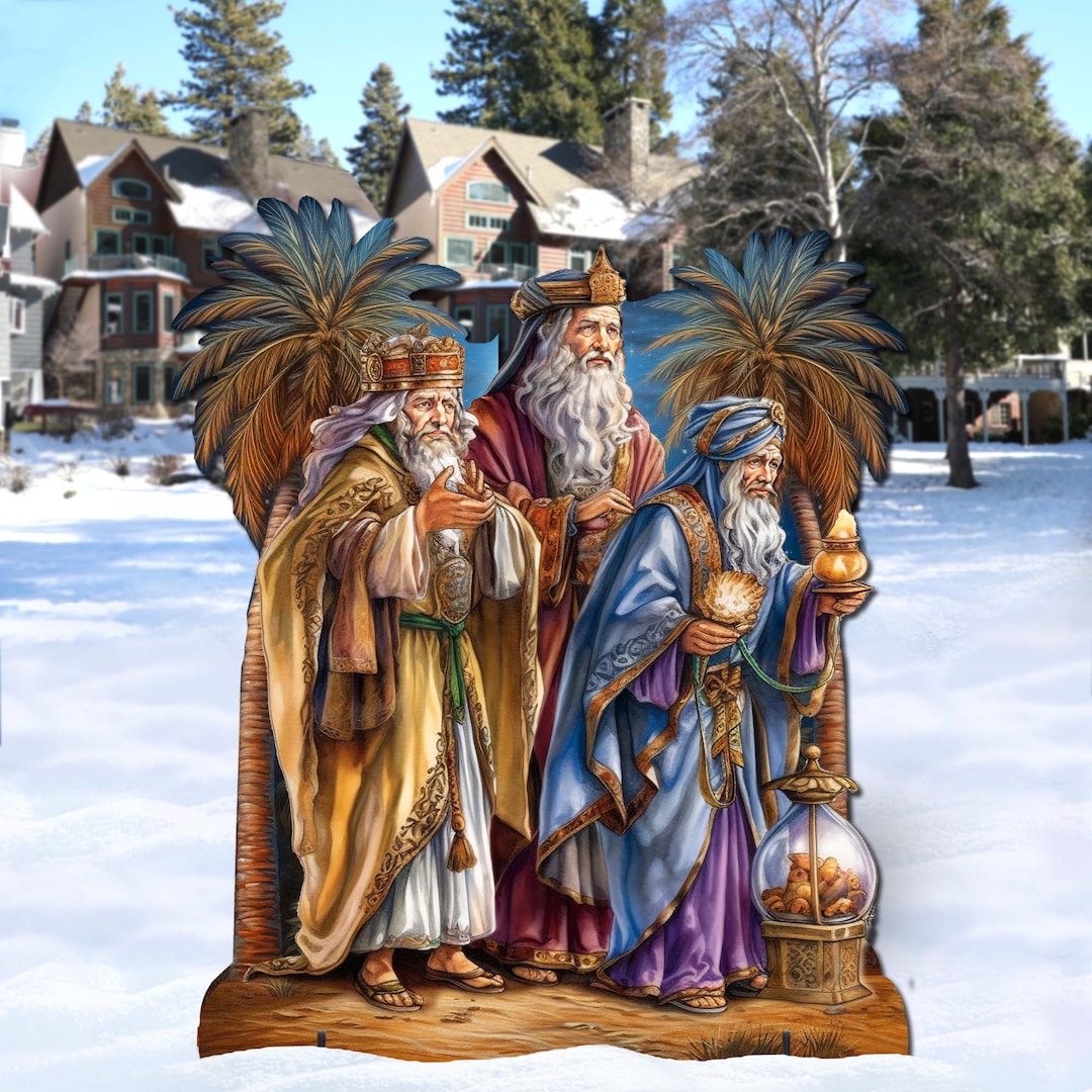 Three Wise Men Outdoor Décor by G. Debrekht Nativity Holiday Wooden ...