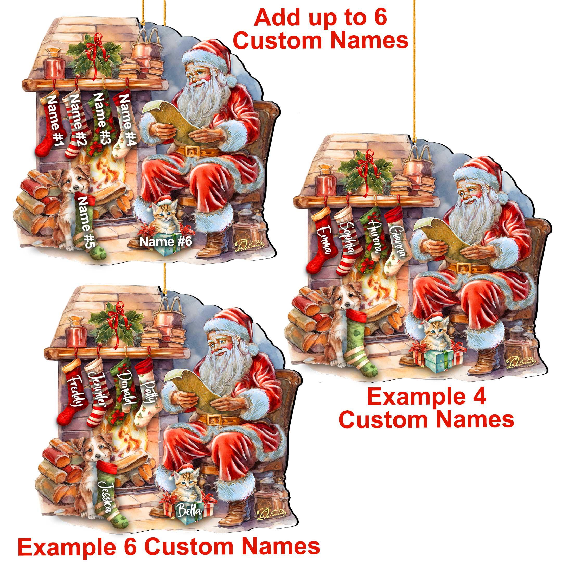 Personalized Santa's List Family Member Names Ornaments - Christmas ...