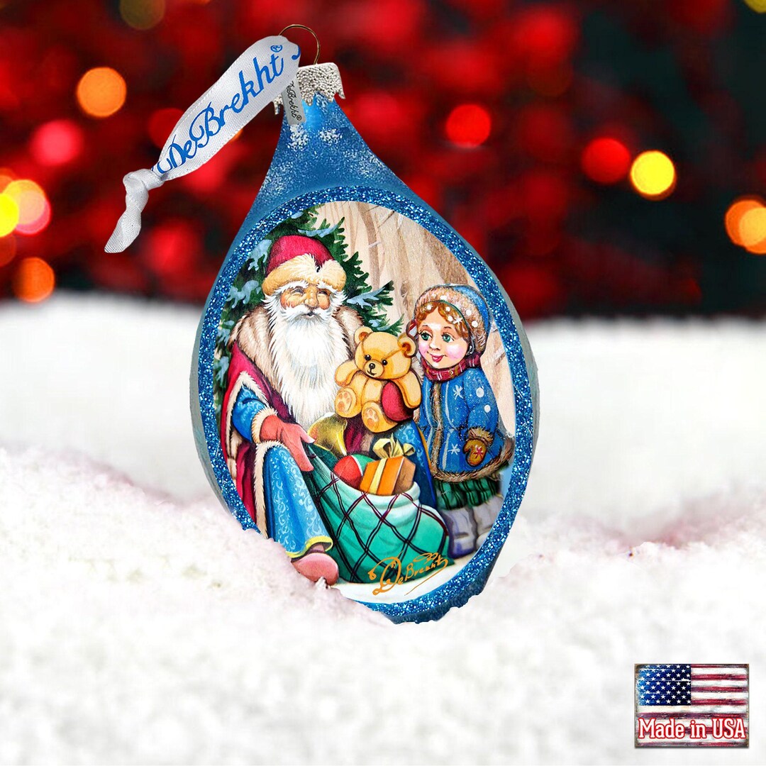 Classic Santa Drop Glass Ornament - Vintage Holiday Christmas Decor ...
