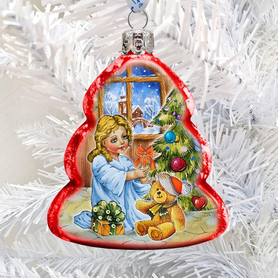 Nativity Santa Angel Mercury Glass Ornament - Christmas Decor Keepsake ...
