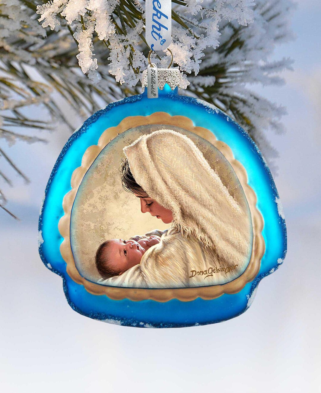 Mother-of-god Mercury Glass Rainbow Nativity Scenic Ornament Holiday ...