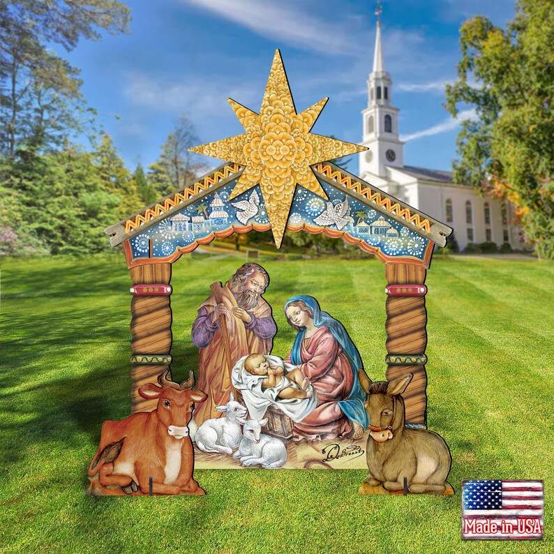 Outdoor Nativity Multi Parts for Garden Yard and Lawn Decor, Wooden ...