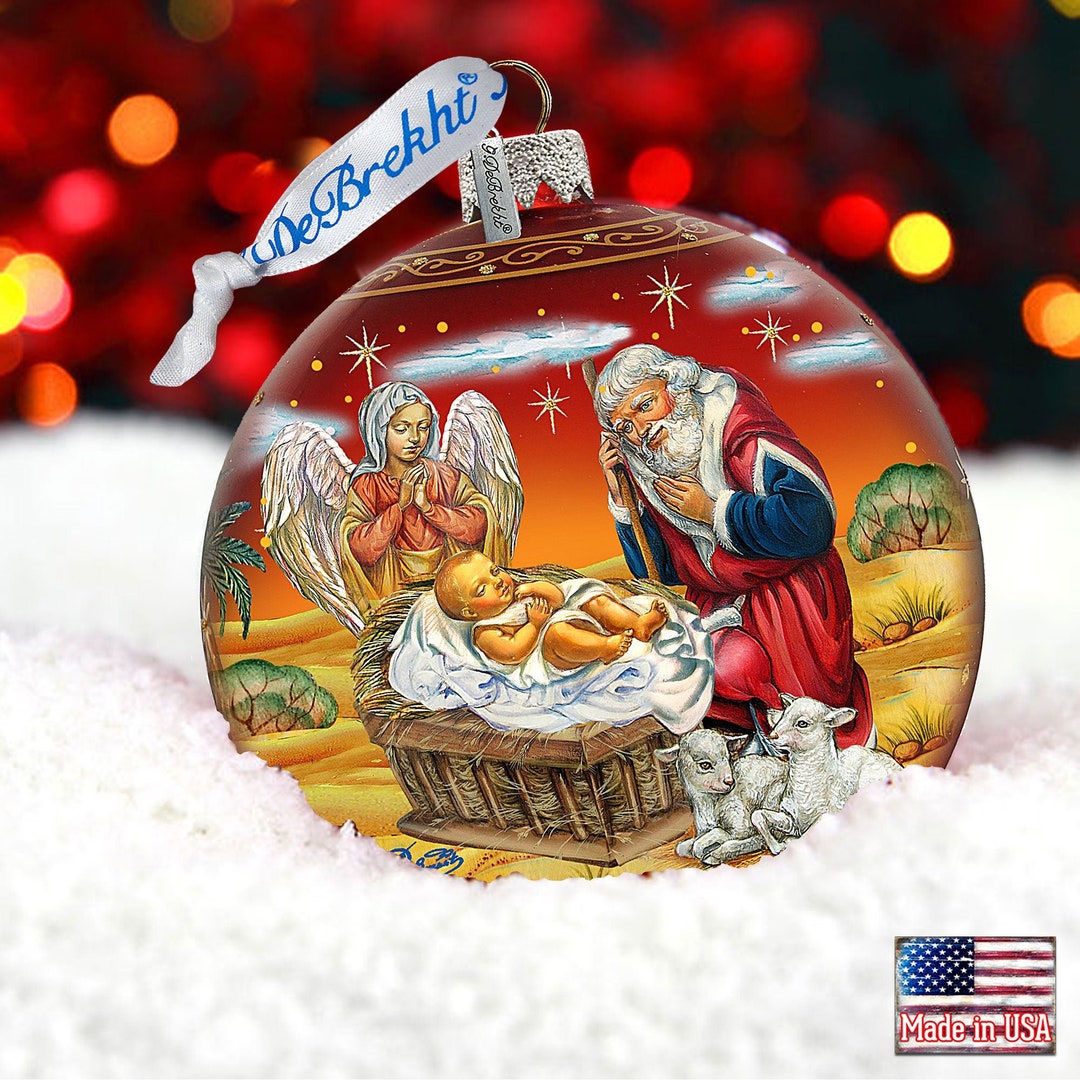 Adoration Nativity Ball Mercury Glass 5-inch Ornament - Limited Edition ...