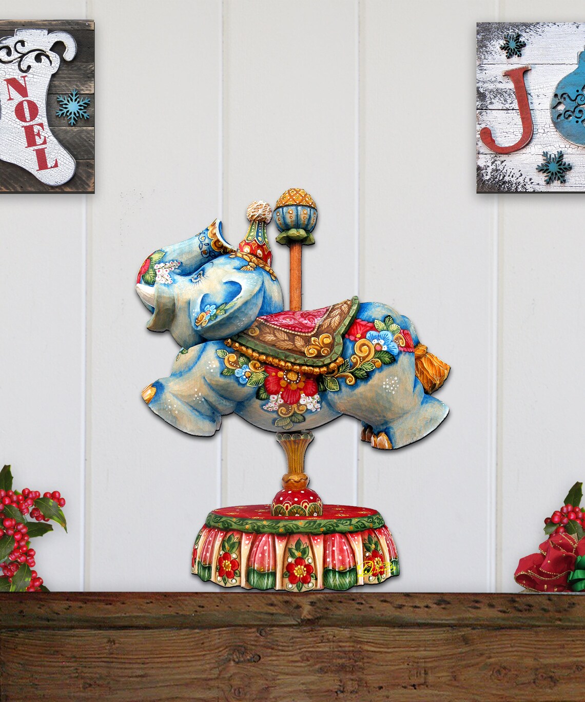 Carousel Elephant Door Hanger - Home Garden Wall Kids Room Birthday ...