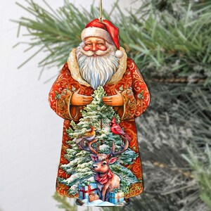 Santa Forest Friends Ornament, Handcrafted Christmas Tree Decoration ...