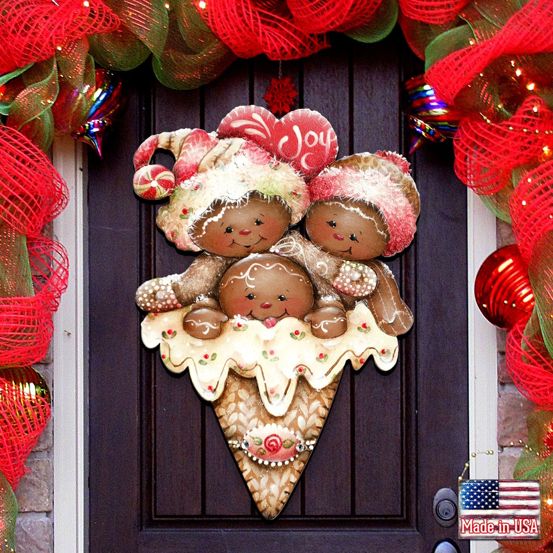Holiday Wood Decor Gingerbread Door Hanger Art by Jamie Mills Price ...