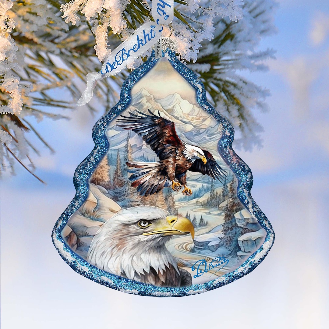 Land of the Free - American Eagle Tree Mercury Glass Ornament - Nature ...