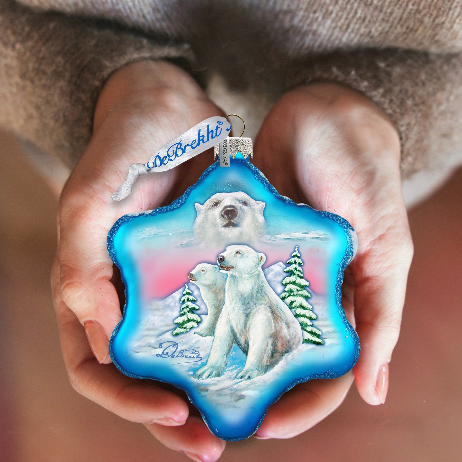 Polar Bears Snowflake Ornament Handcrafted Christmas Limited - Etsy