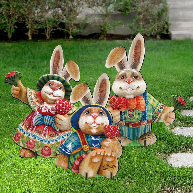 Outdoor Easter Decor Easter Bunny Easter Bunny Family Set - Etsy