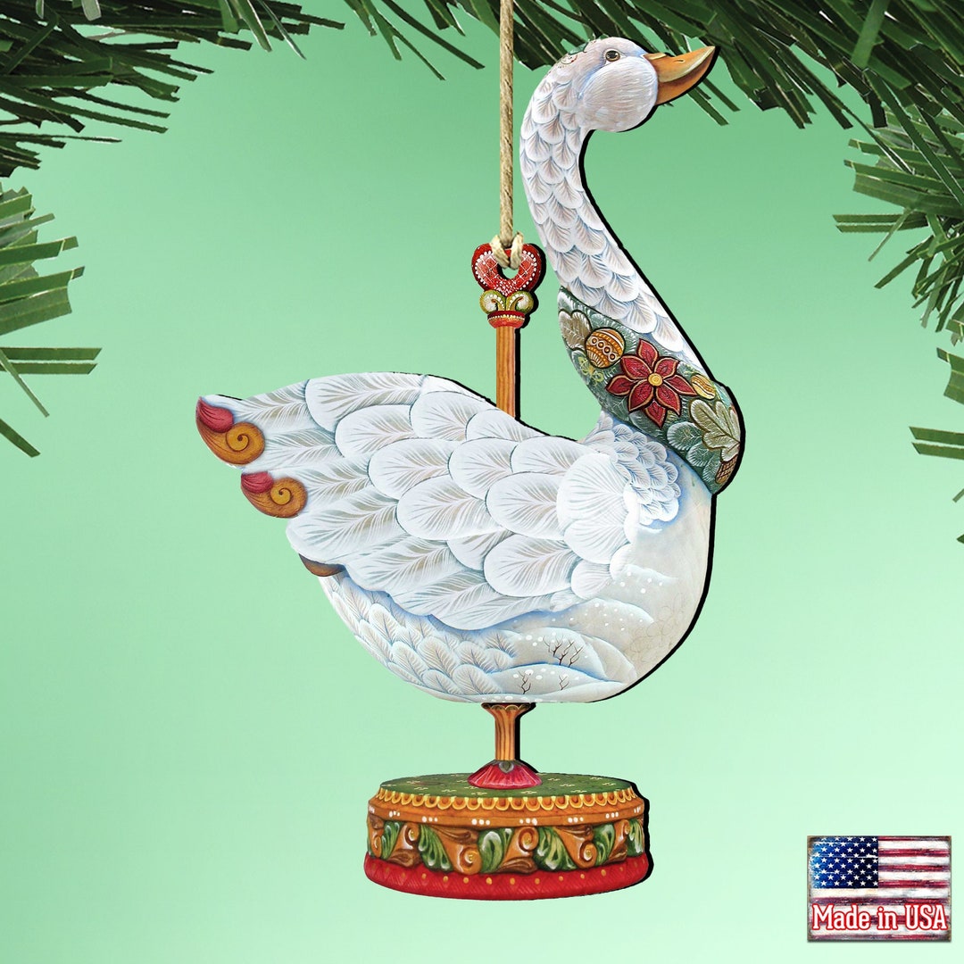 Carousel Goose Ornament - Christmas Decoration - Handcrafted Tree ...