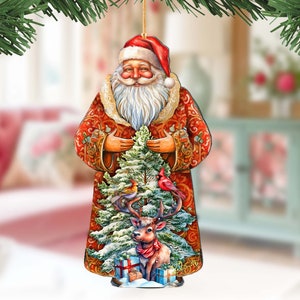 Santa Forest Friends Ornament, Handcrafted Christmas Tree Decoration ...