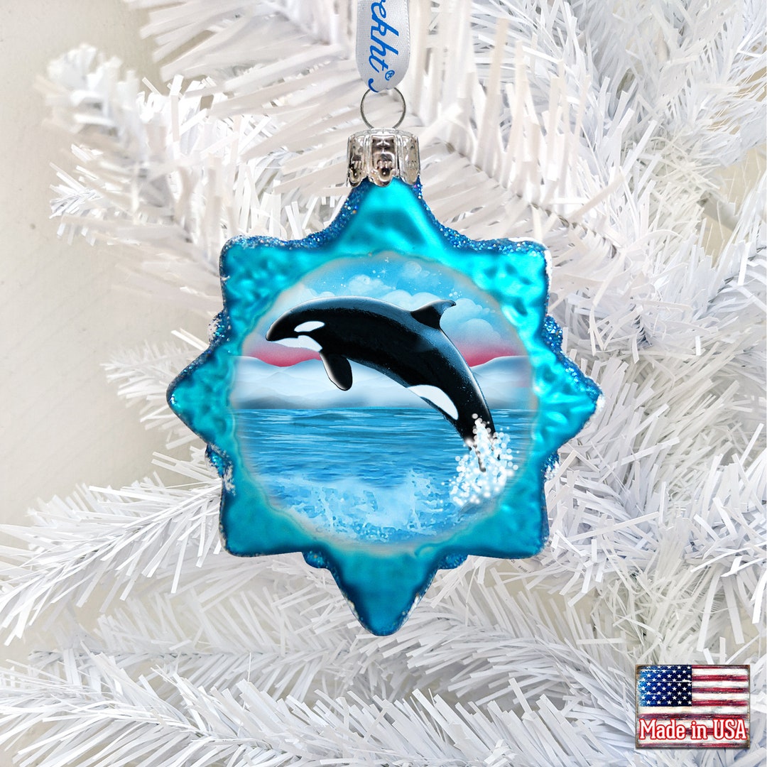 Orca Killer Whale Mercury Glass Ornament Nature Wildlife Decor ...