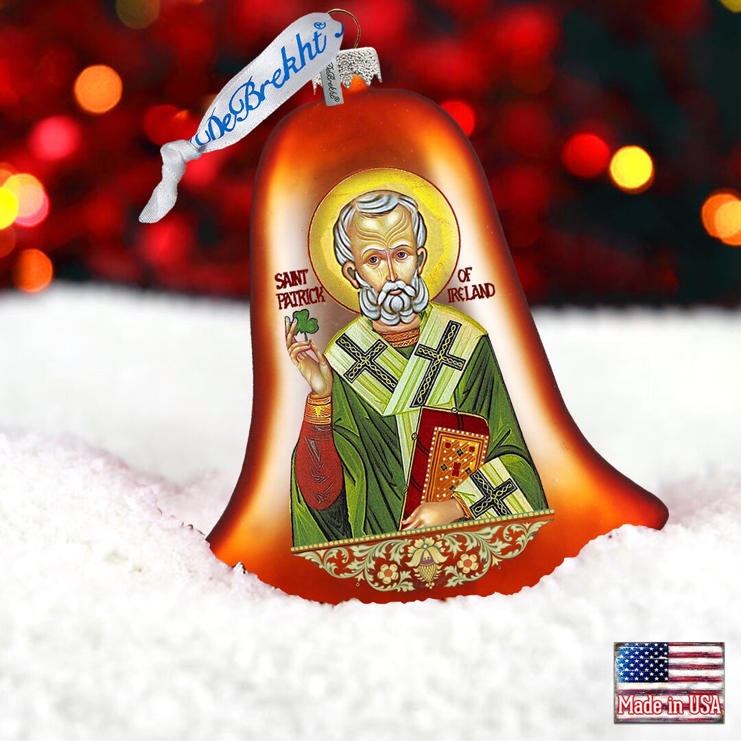 St Patrick Decor St Patrick Glass Ornament by G. Debrekht Inspirational ...