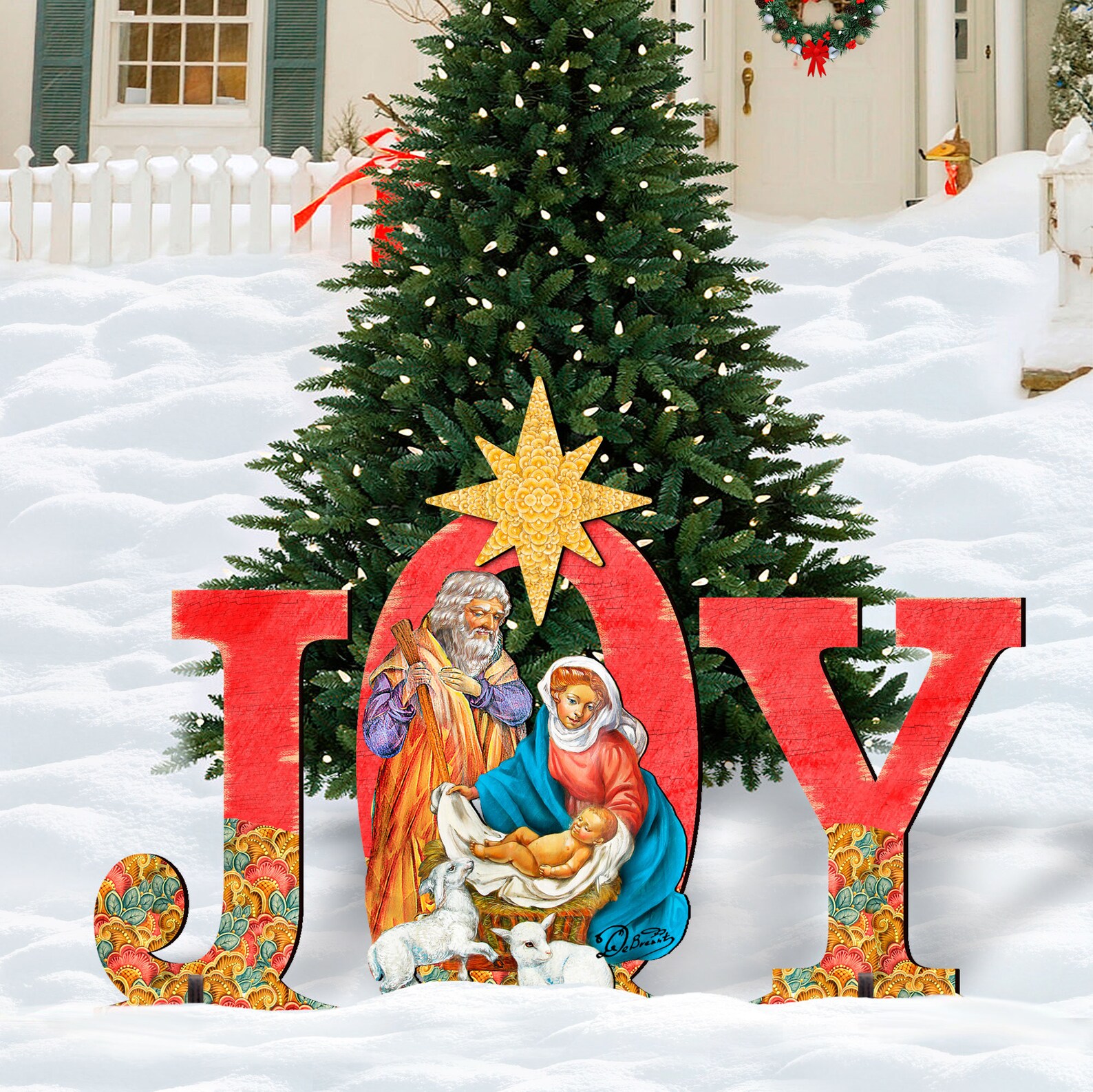 JOY NATIVITY Yard Sign Wooden Free-standing Christmas | Etsy