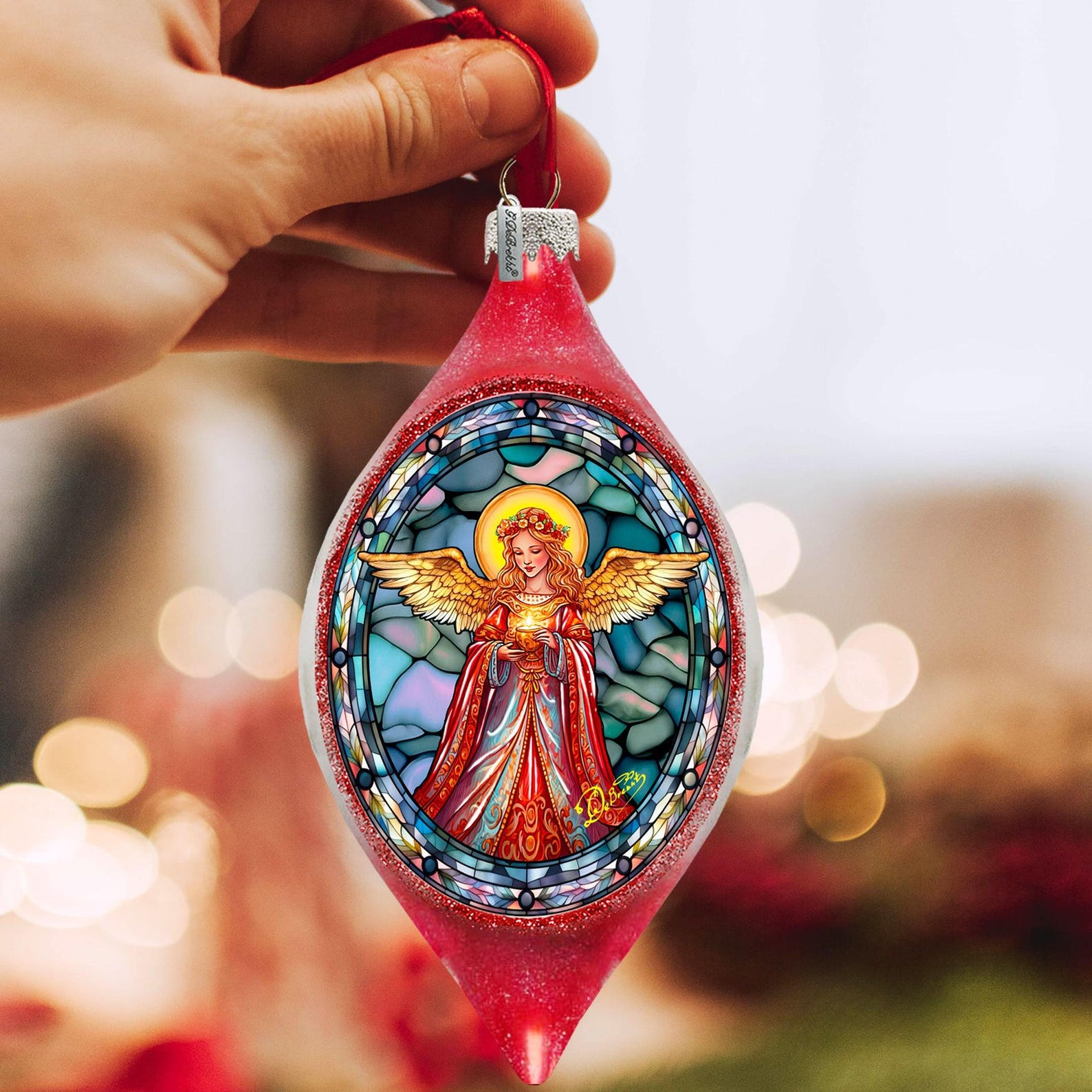Guiding Light Angel Drop Mercury Glass Ornament - Nativity Holiday ...