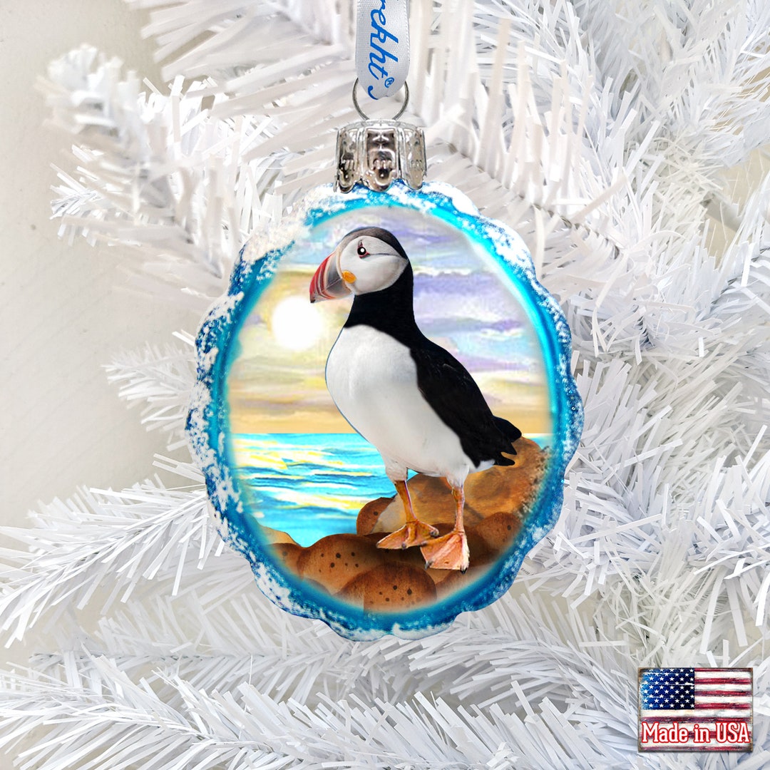 Puffin Bird Glass Ornament by G. Debrekht Wildlife Decor 771043 - Etsy