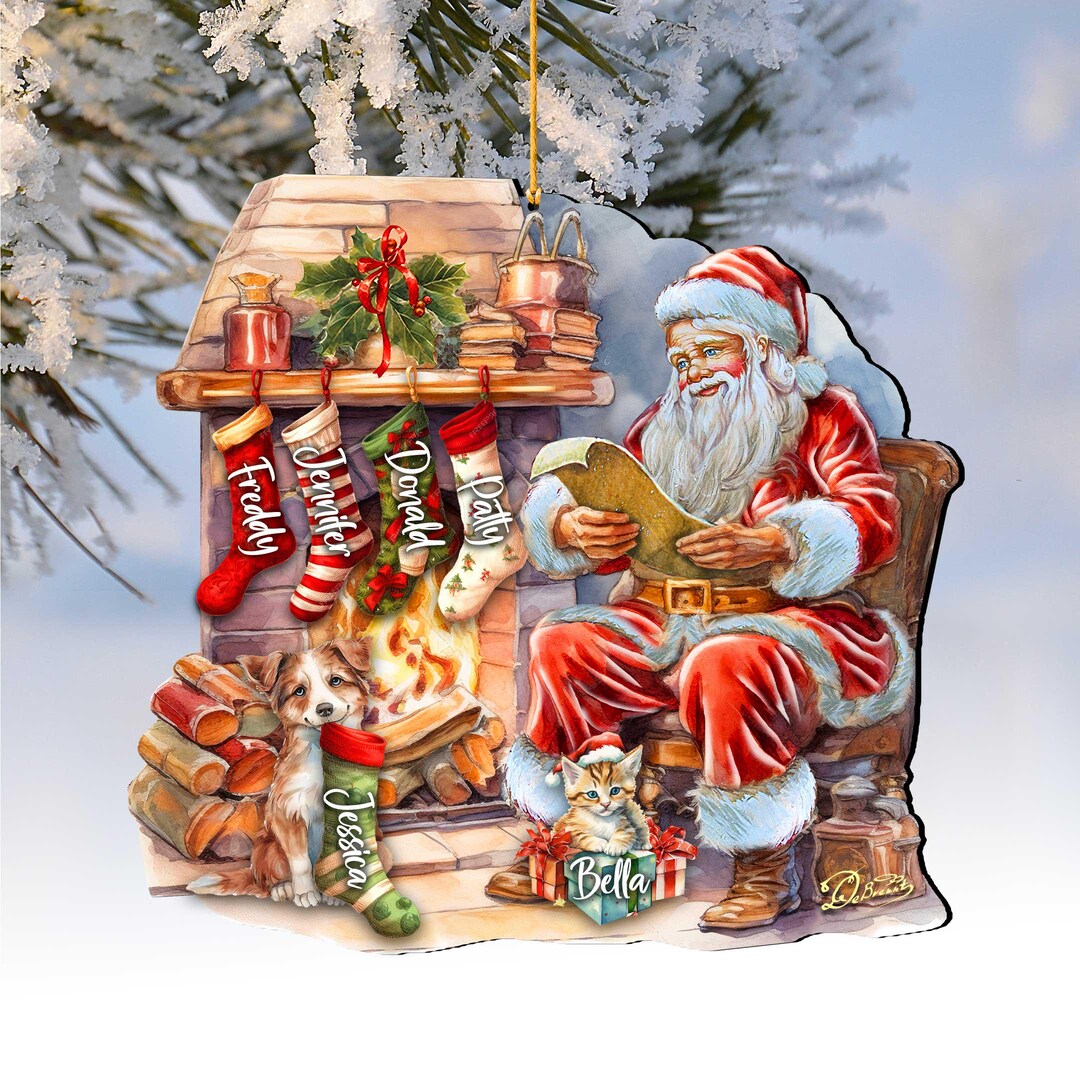 Personalized Santa's List Family Member Names Ornaments - Christmas ...