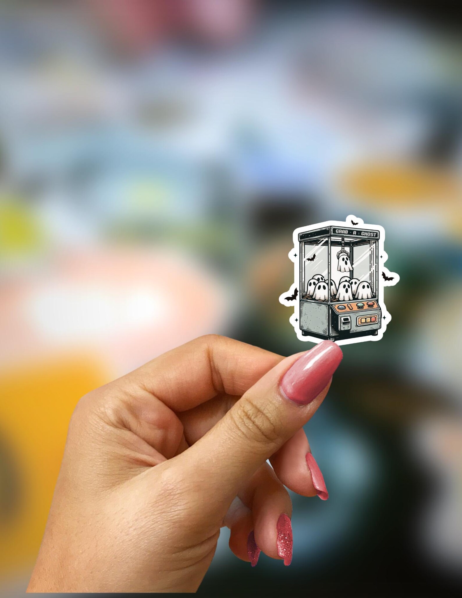 Ghost Claw Machine Sticker - Etsy