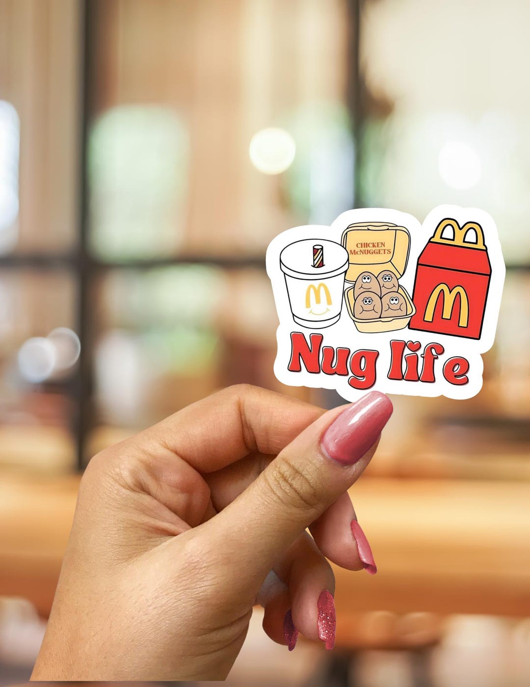 Nug Life Sticker Funny Chicken Nugget Vinyl Decal Cute Fast Food ...