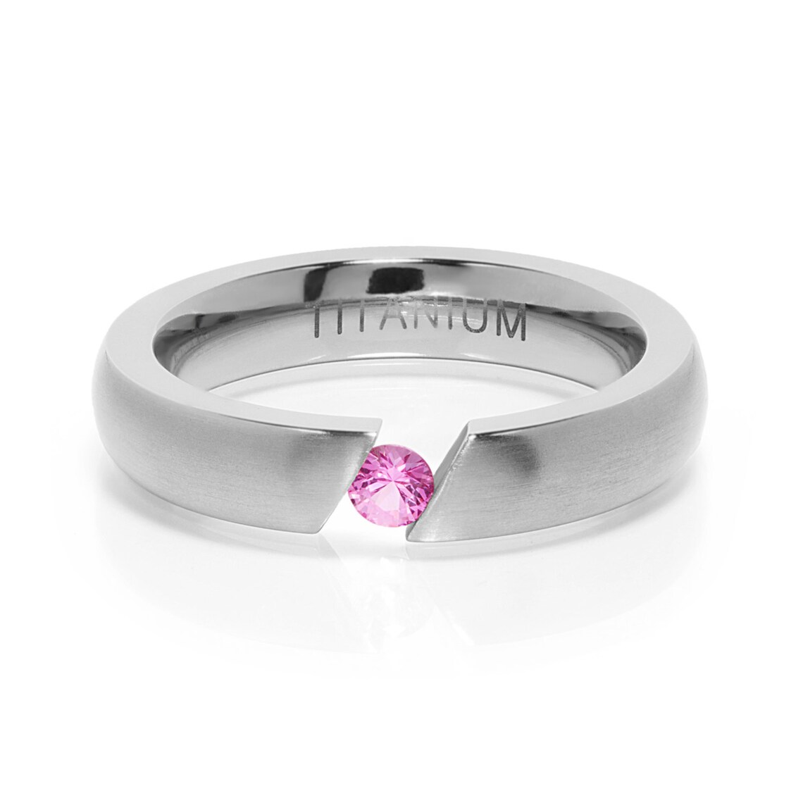 Titanium Pink Sapphire Ring - Etsy