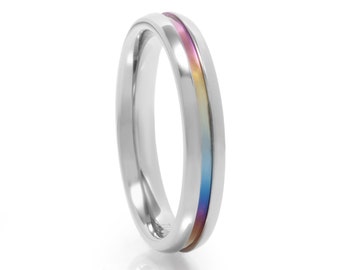 Rainbow Titanium Ring | Etsy