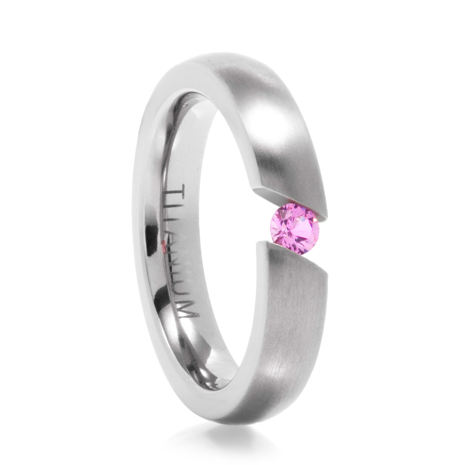 Titanium Pink Sapphire Ring - Etsy