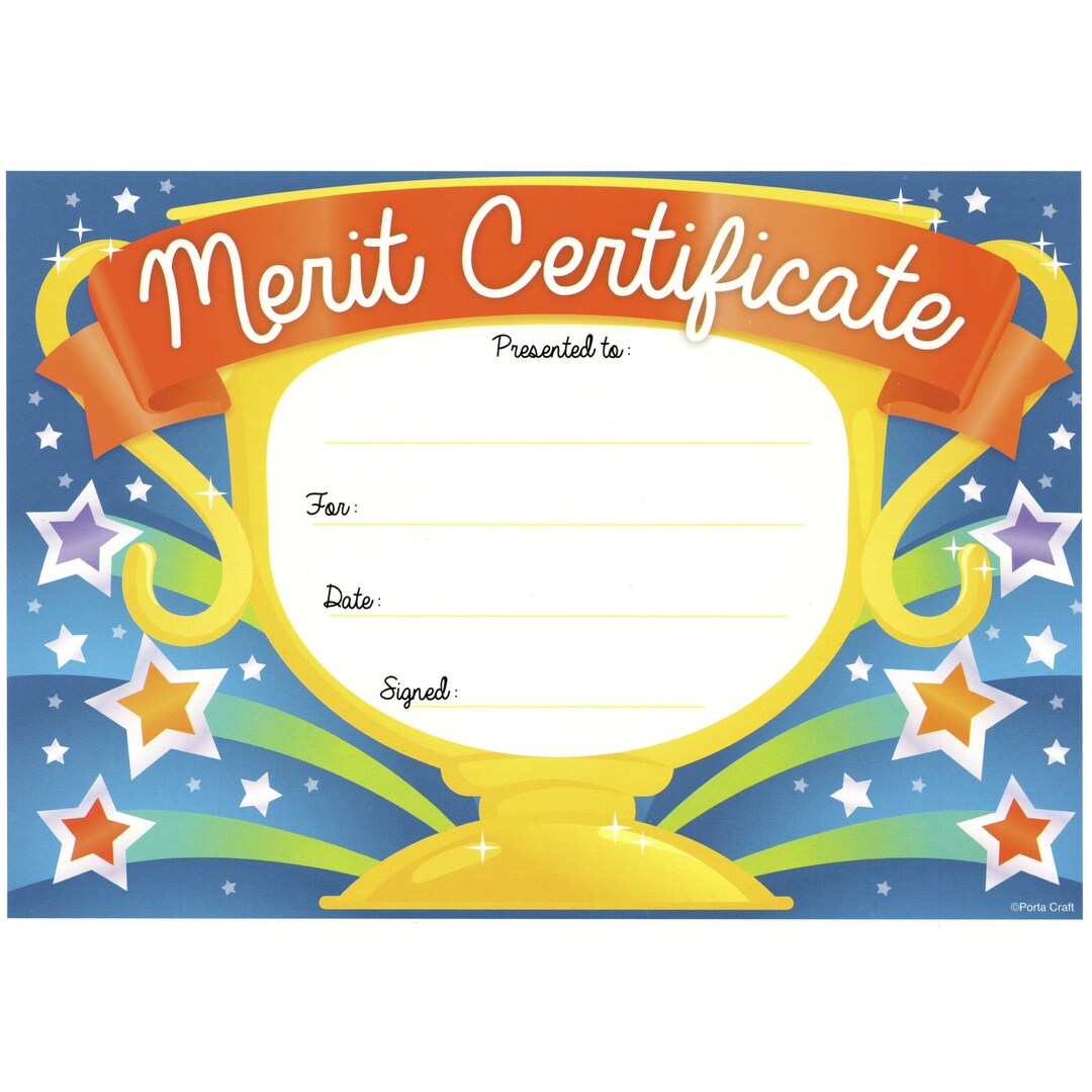 25 Merit Certificate Student Award Certificates Etsy 25 Merit Certificate Student Award Certificates Etsy