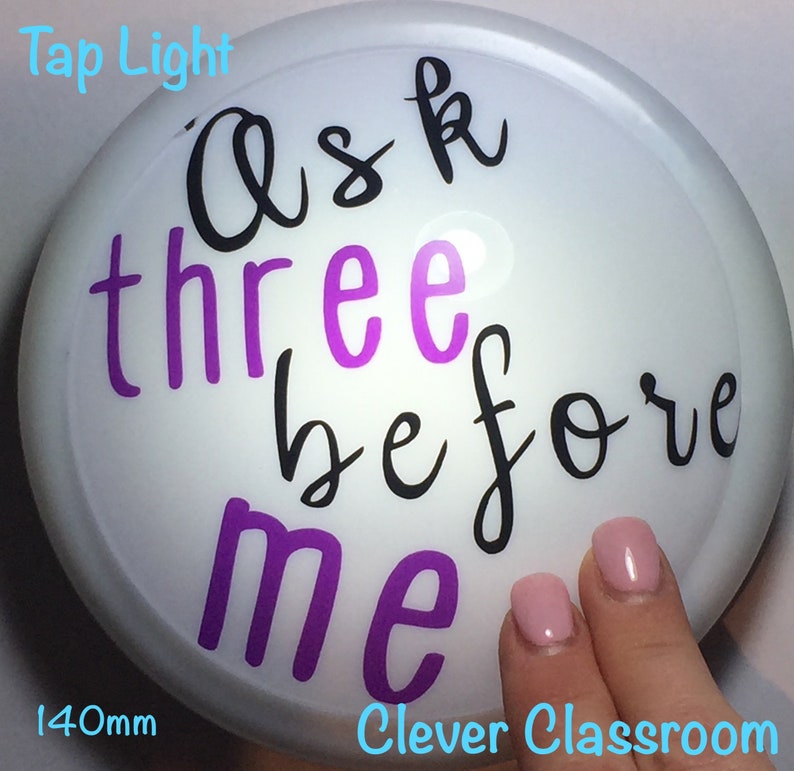 Ask Three Before Me - Tap / Touch / Push Lights - for Classroom Use ...