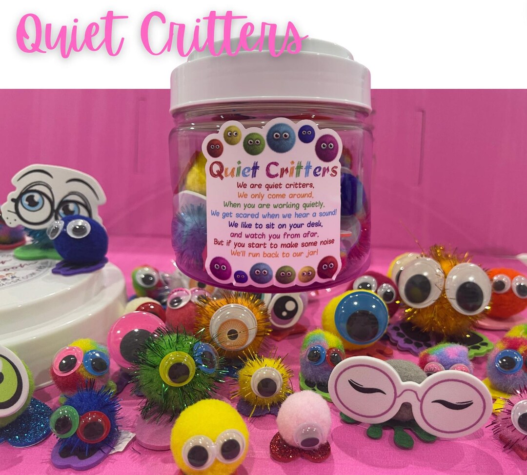 Mixed Colours Classroom Quiet Critters - Pompom Creatures to Use for ...