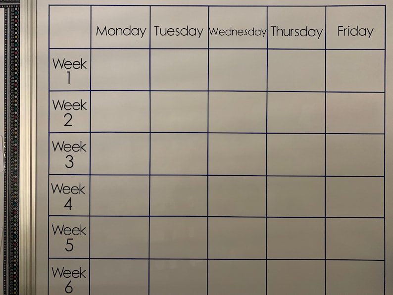 Aus Made Whiteboard Calendar Wall Organiser for School or Office Decals ...