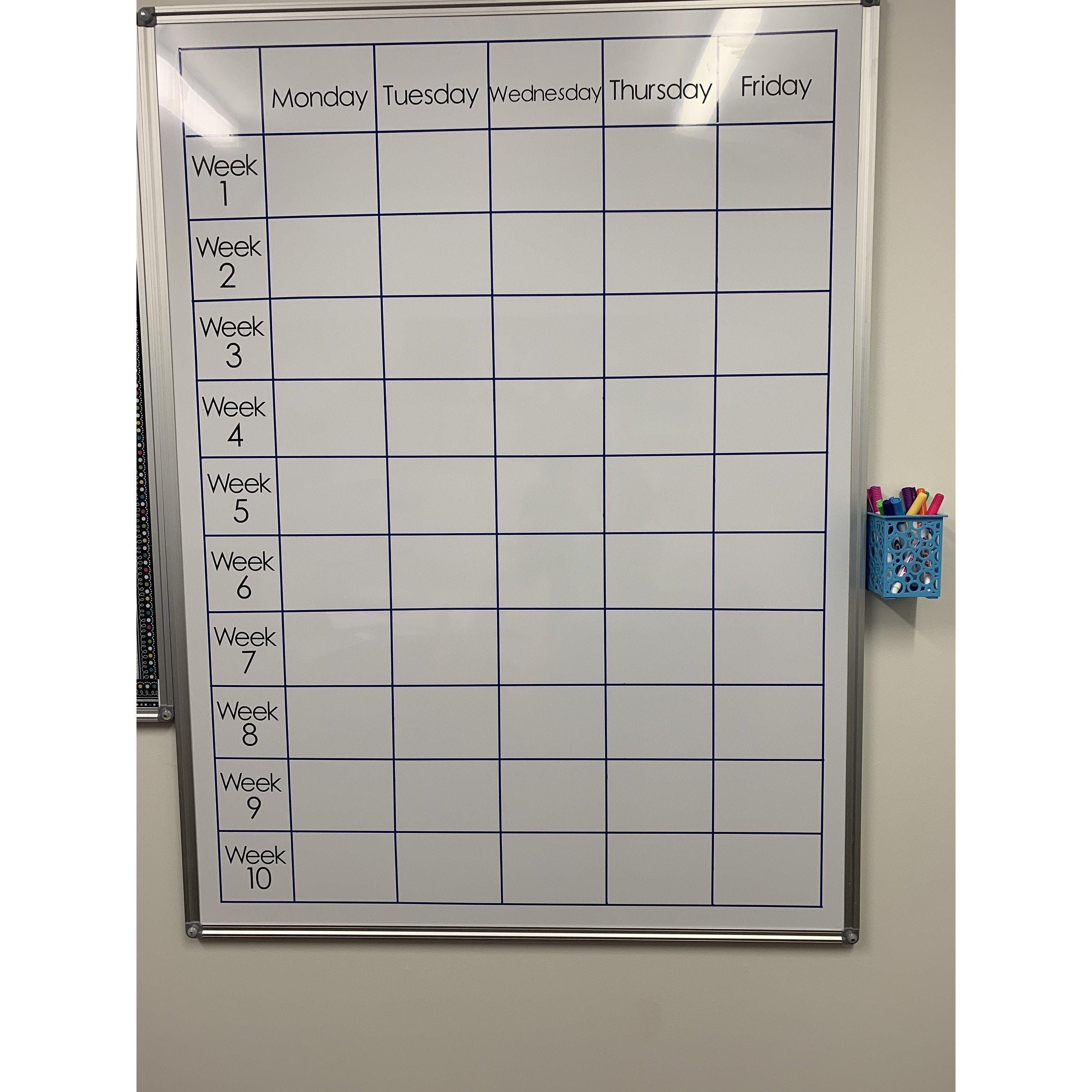 Board Decal - Whiteboard Calendar - Wall Organiser for School or Office ...