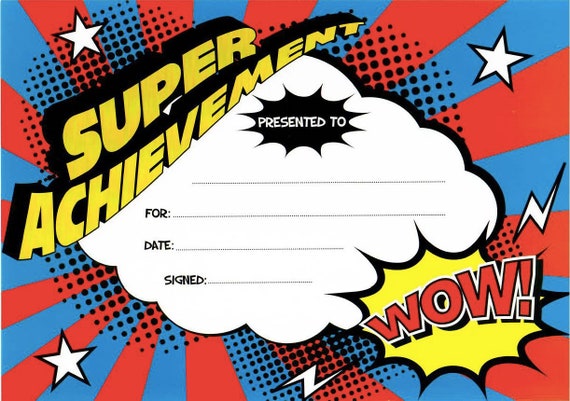 25 Super Achievement Superhero Certificates for Classroom | Etsy