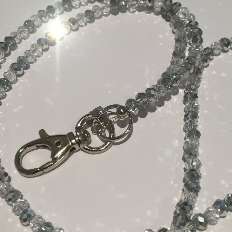 Silver and Clear Bling Lanyard Swarovski Crystal Lanyard - Etsy