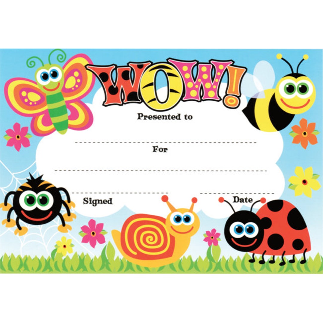 25 Colourful wow Student Award Certificates - Etsy Australia