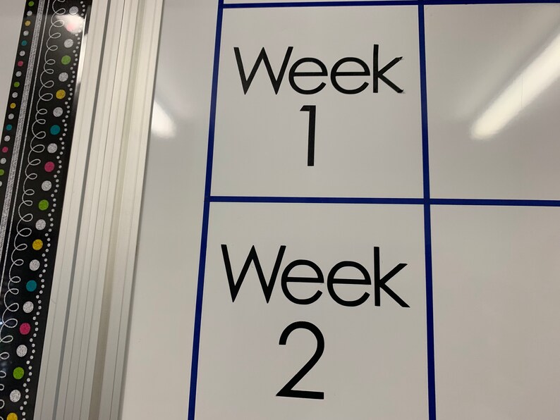 Aus Made Whiteboard Calendar Wall Organiser for School or Office Decals ...