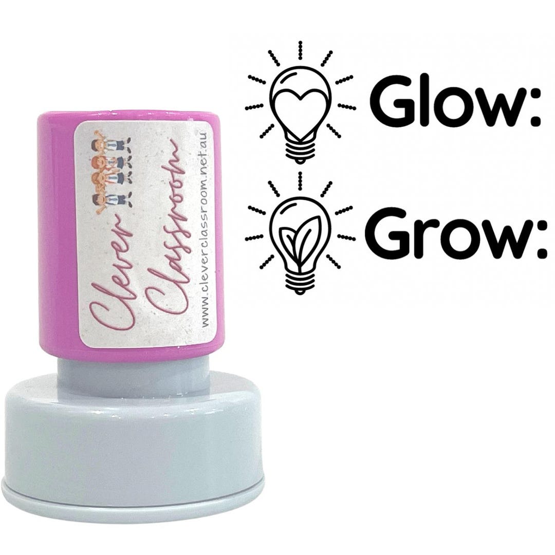 Glow and Grow Teacher Stamp Round 30mm - Etsy