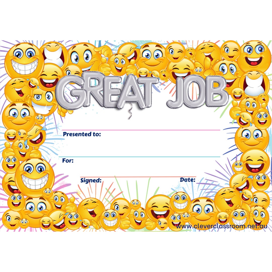 NEW 25 Colourful great Job Award Student Award Certificates - Etsy