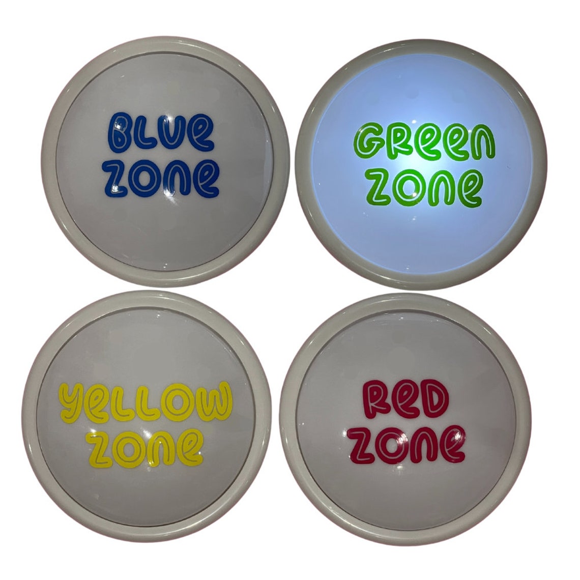 Zones of Regulation - Tap / Touch / Push Lights - for Classroom Use. - Etsy